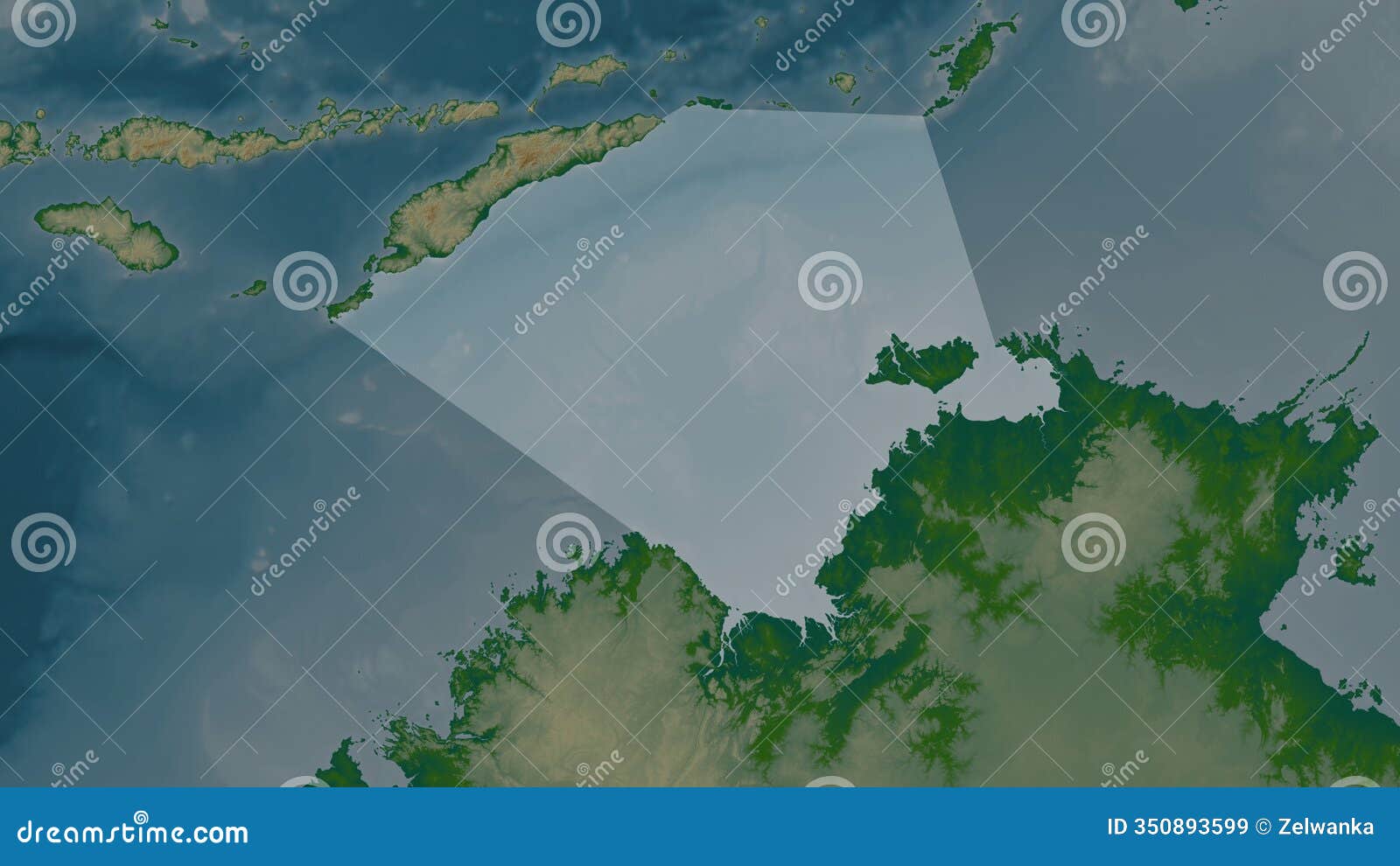 Timor Sea Highlighted. Physical Map Stock Illustration - Illustration ...