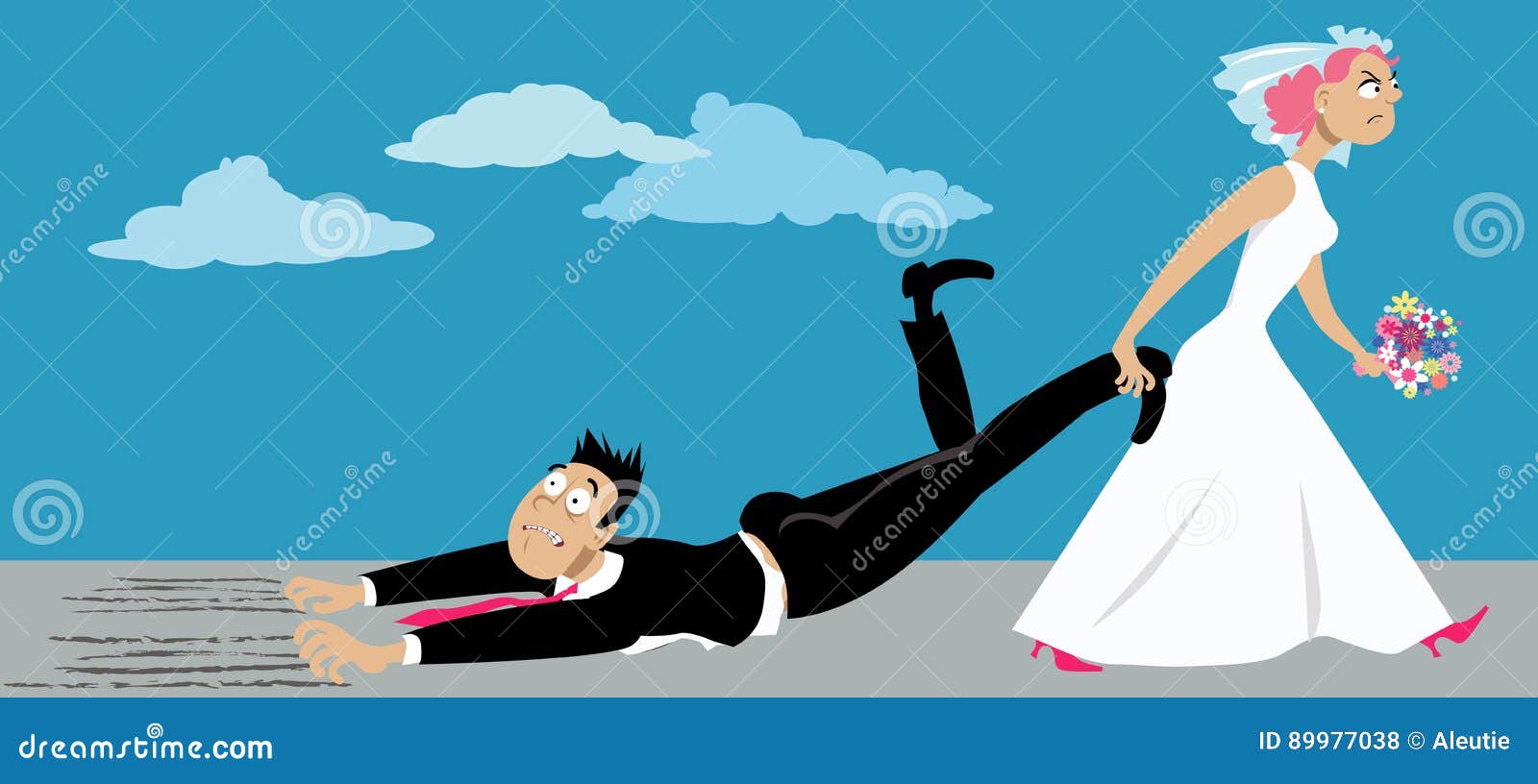 Timore dell'impegno illustrazione vettoriale. Illustrazione di ...