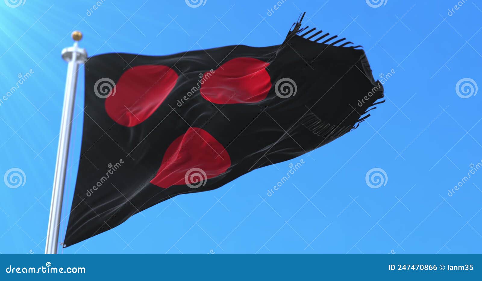 Timurid Empire Flag. Loop stock footage. Video of flagpole - 247470866