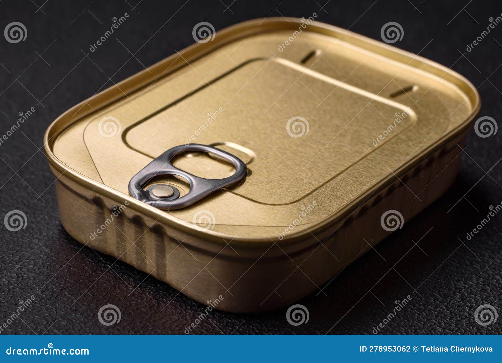 Tin or Aluminum Rectangular Can of Canned Food with a Key Stock Photo ...