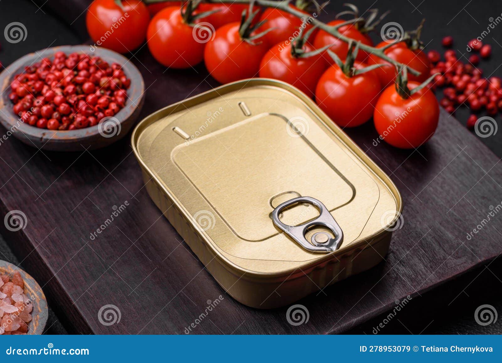 Tin or Aluminum Rectangular Can of Canned Food with a Key Stock Image ...