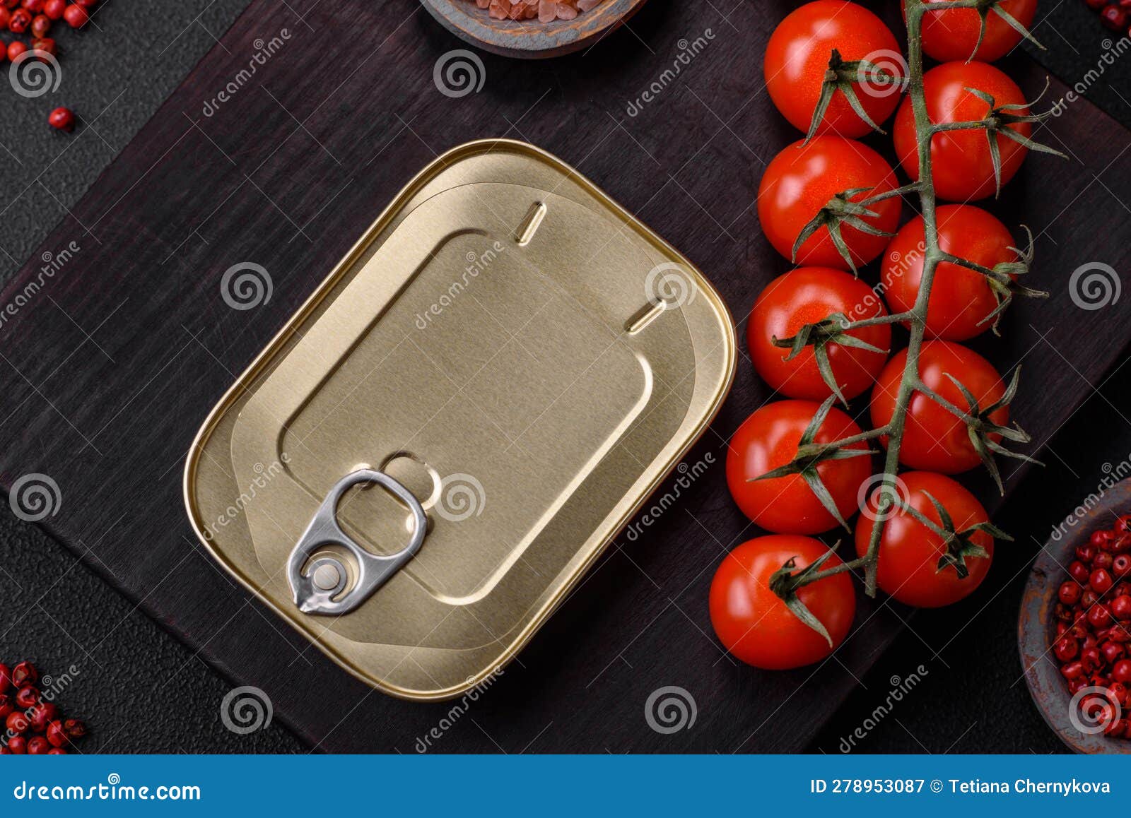 Tin or Aluminum Rectangular Can of Canned Food with a Key Stock Image ...