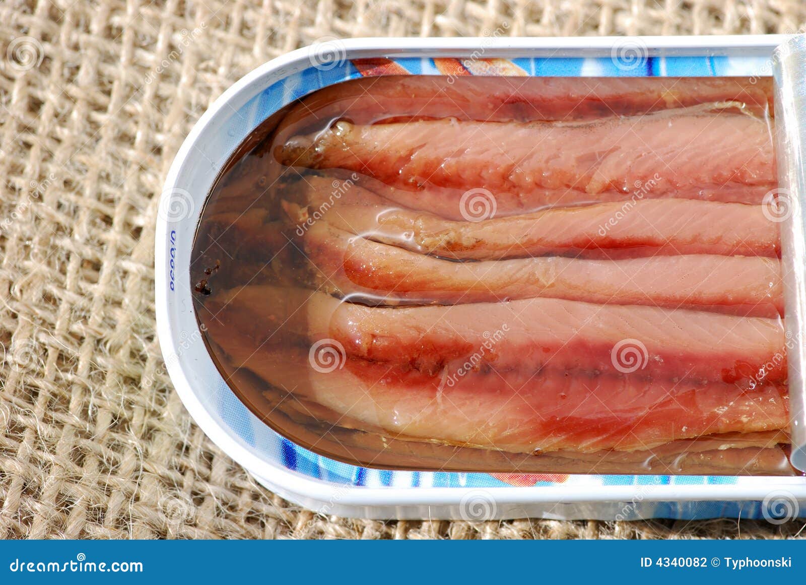 Tin of anchovy fillets stock photo. Image of anchovy, jute - 4340082