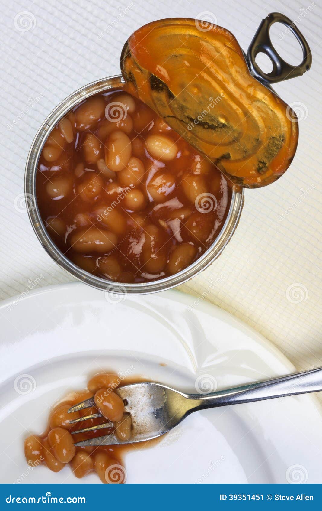 Tin of Baked Beans stock image. Image of plate, opened - 39351451