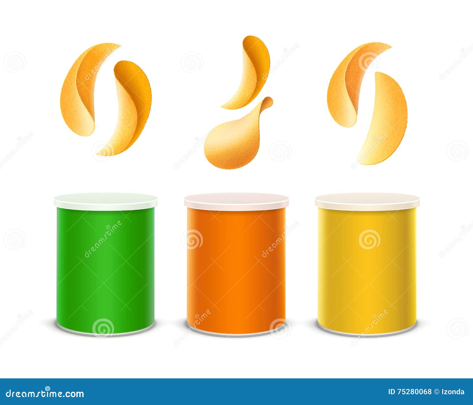 Stack Of Potato Crispy Chips On Background Cartoon Vector ...