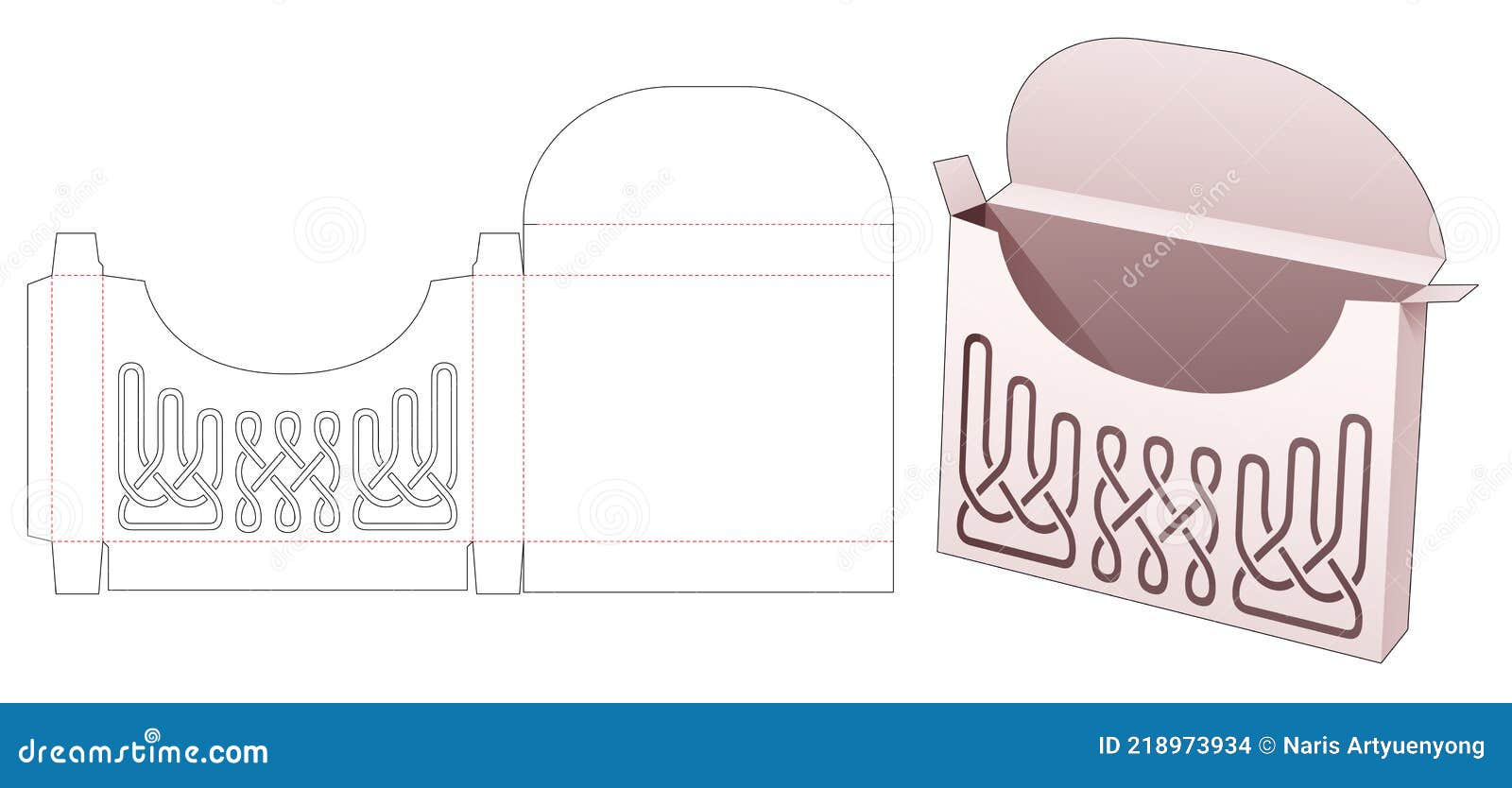 Tin Box with Stenciled Line Die Cut Template Stock Vector ...