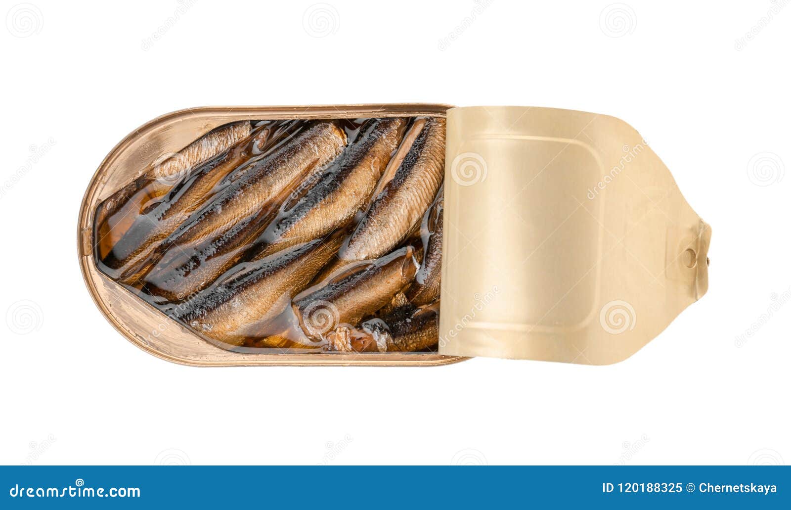 Tin Can with Conserved Fish on White Background Stock Image - Image of ...