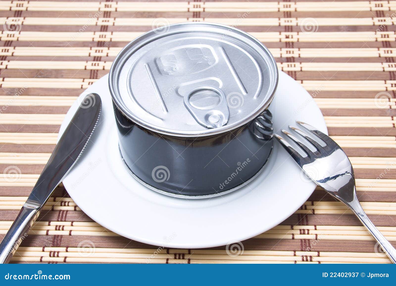 Tin can food stock image. Image of preserves, fork, recipient - 22402937