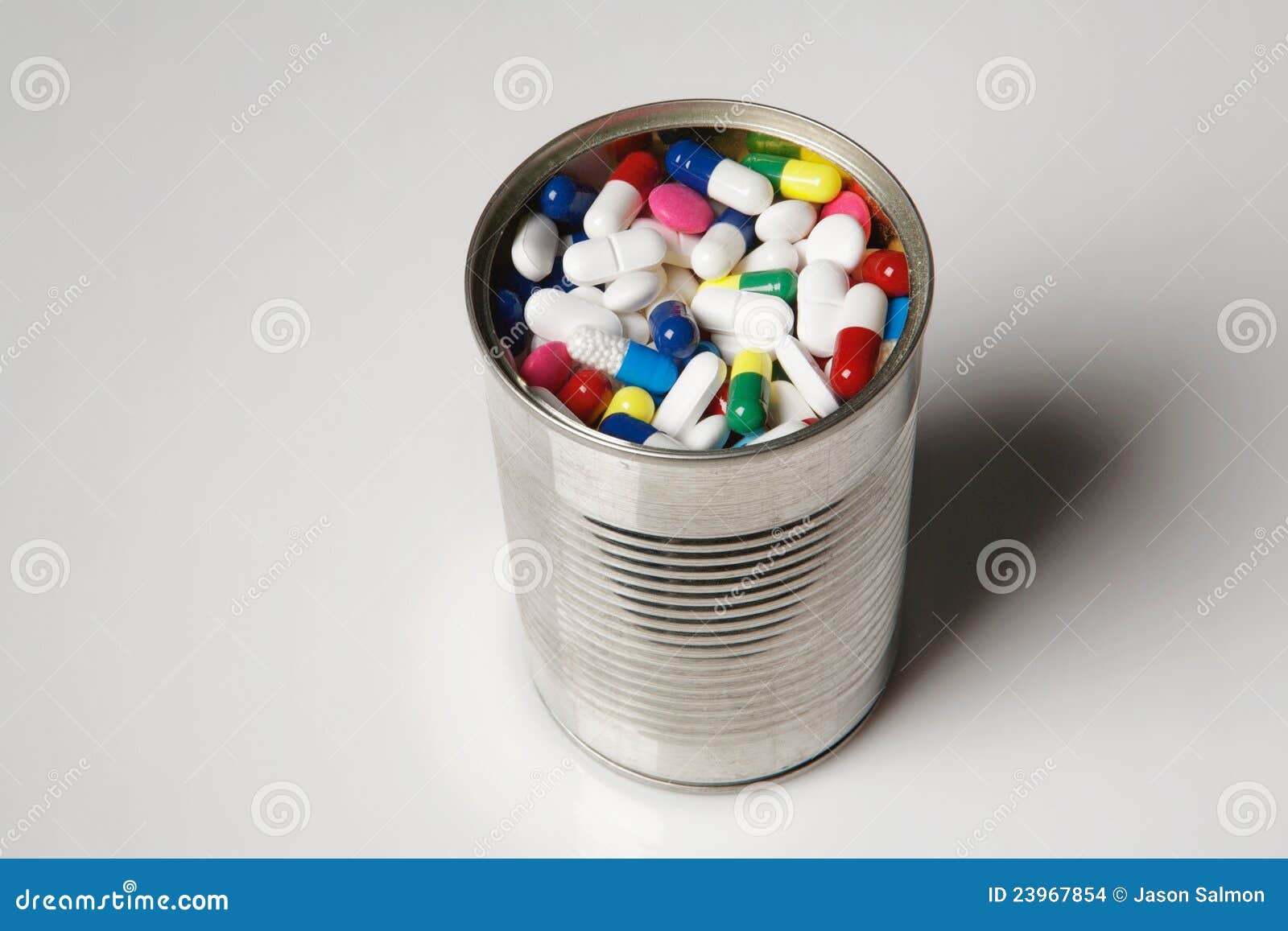 Tin can full of pills stock photo. Image of drug, medicinal - 23967854