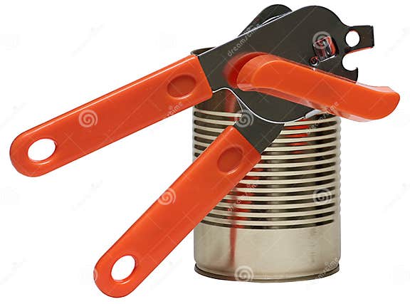 Tin Can and Key for Opening Cans Isolated on White Background. Stock ...