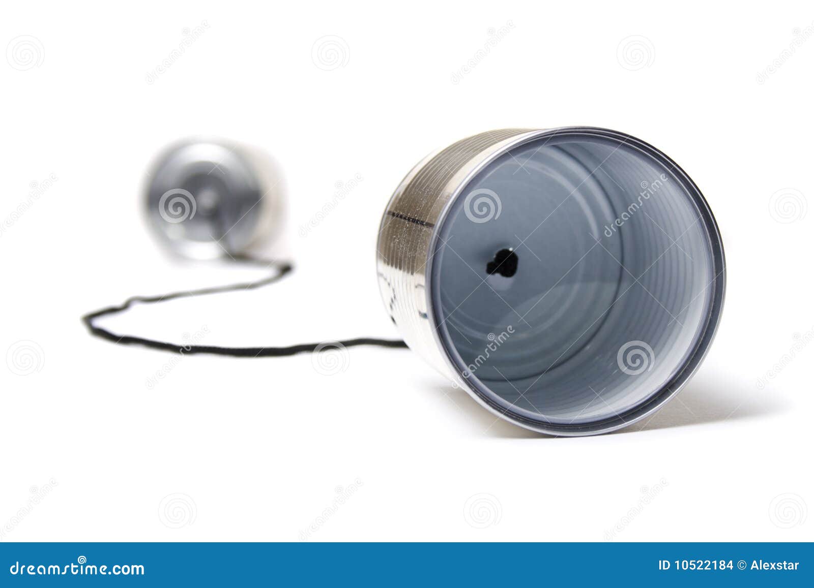 Tin can phone stock photo. Image of reception, call, connection - 10522184