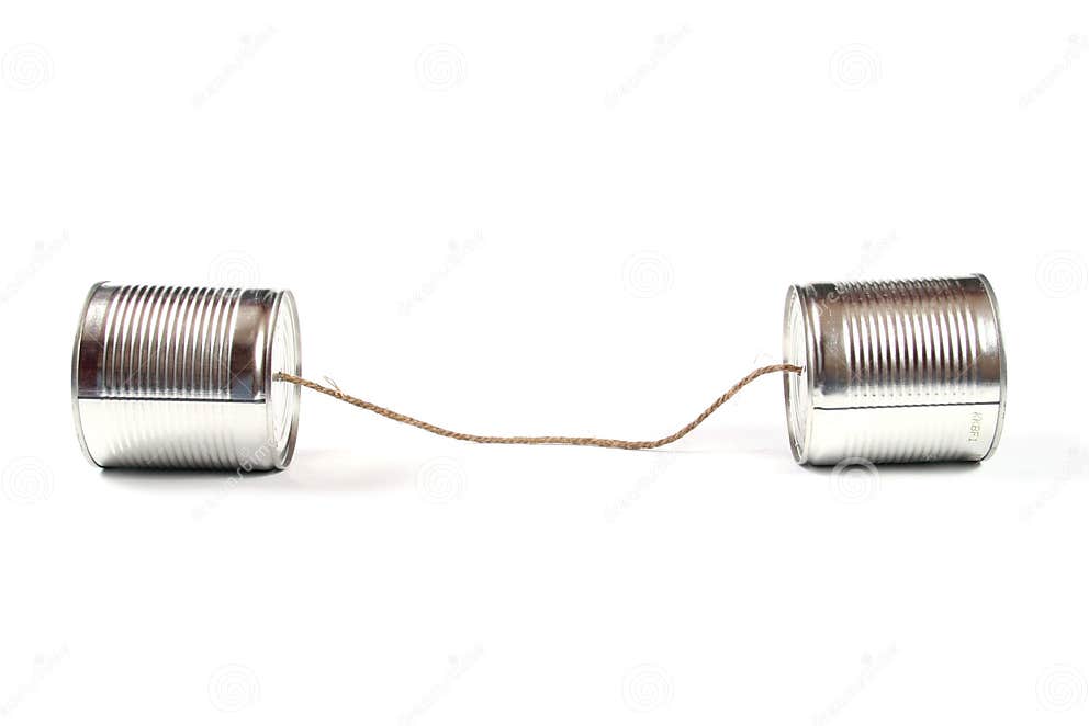 Tin can phone stock photo. Image of aluminum, communications - 18098548