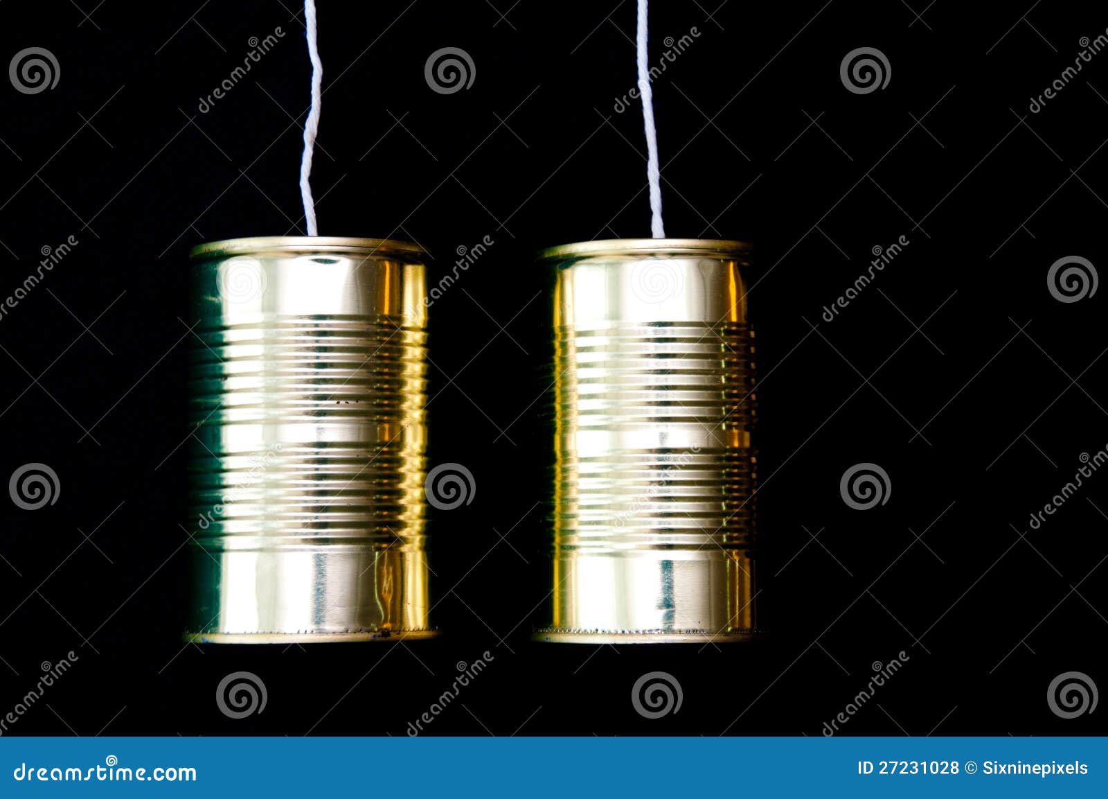 Tin can phone stock photo. Image of communication, ancient - 27231028