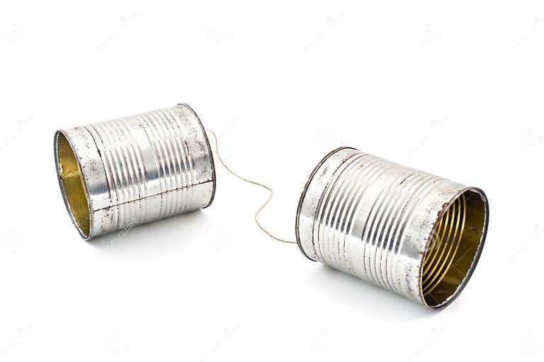 Tin can phone stock image. Image of play, operator, discussion - 6166531