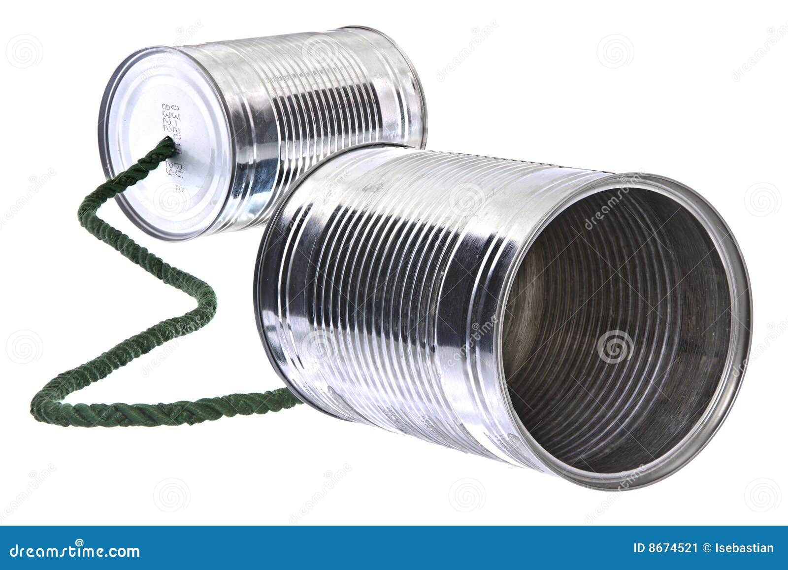 Tin can phone stock image. Image of white, telephone, telecommunication ...