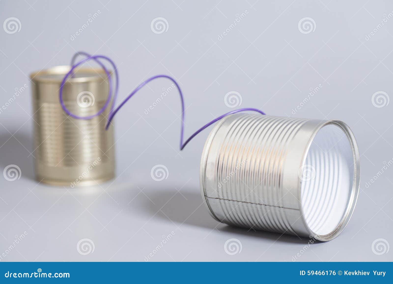 Tin can phone stock photo. Image of isolated, convenience - 59466176