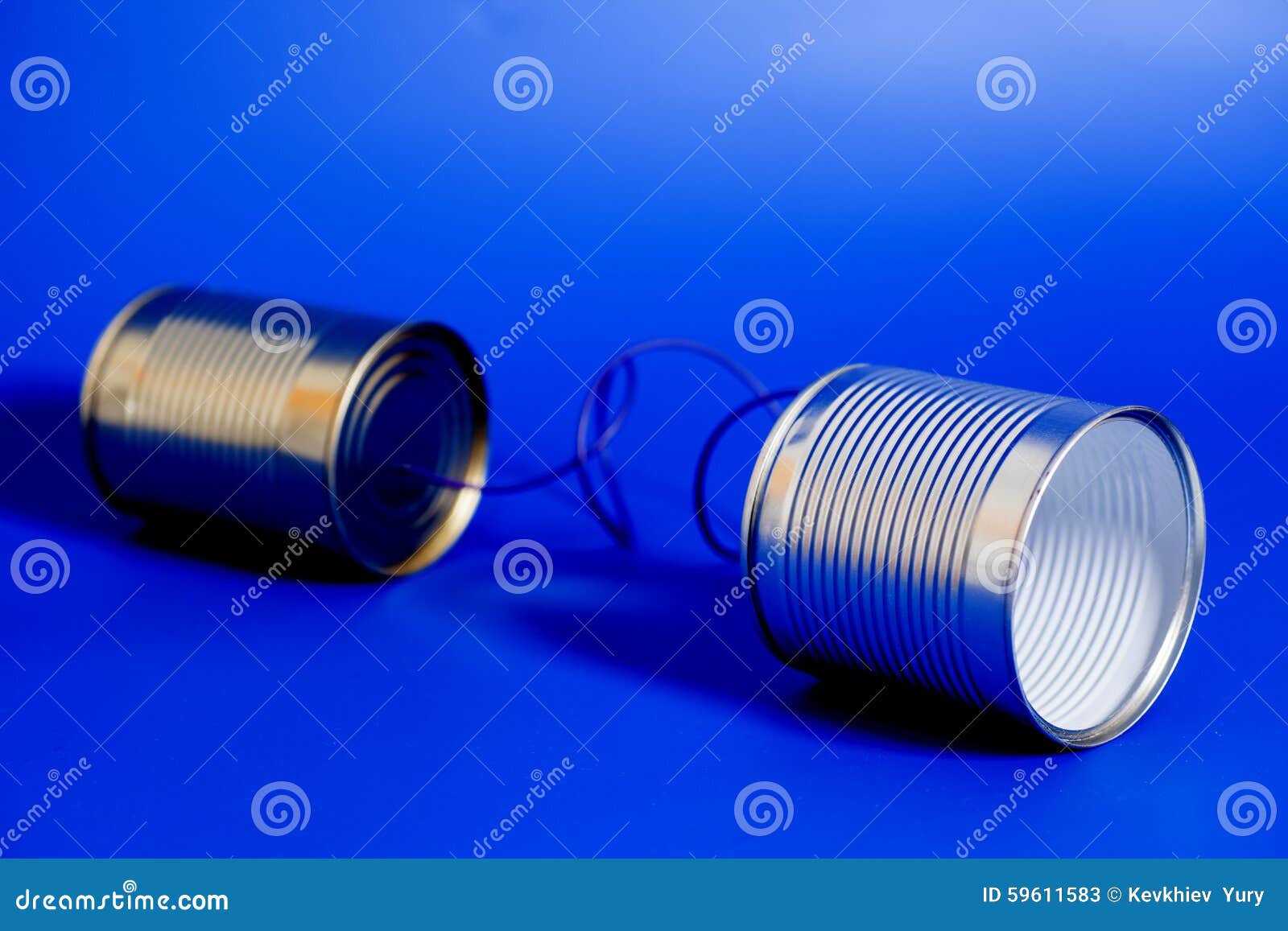Tin can phone stock image. Image of quality, information - 59611583