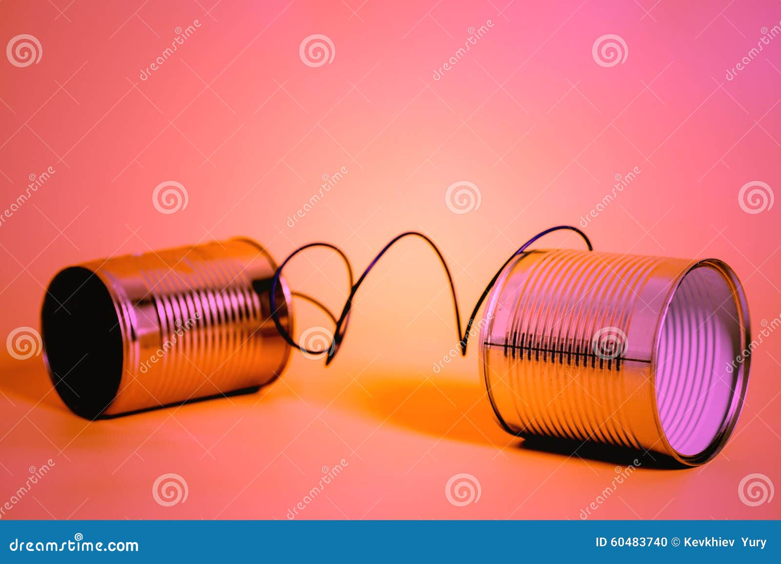 Tin can phone stock photo. Image of quality, sound, communicating ...