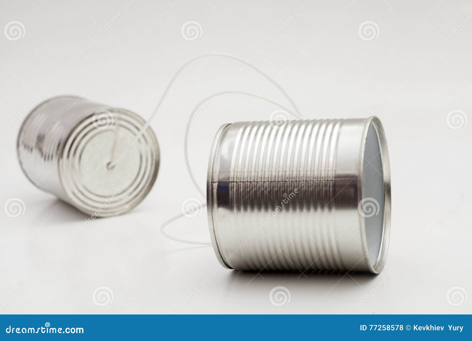 Tin can phone stock photo. Image of conference, hear - 77258578