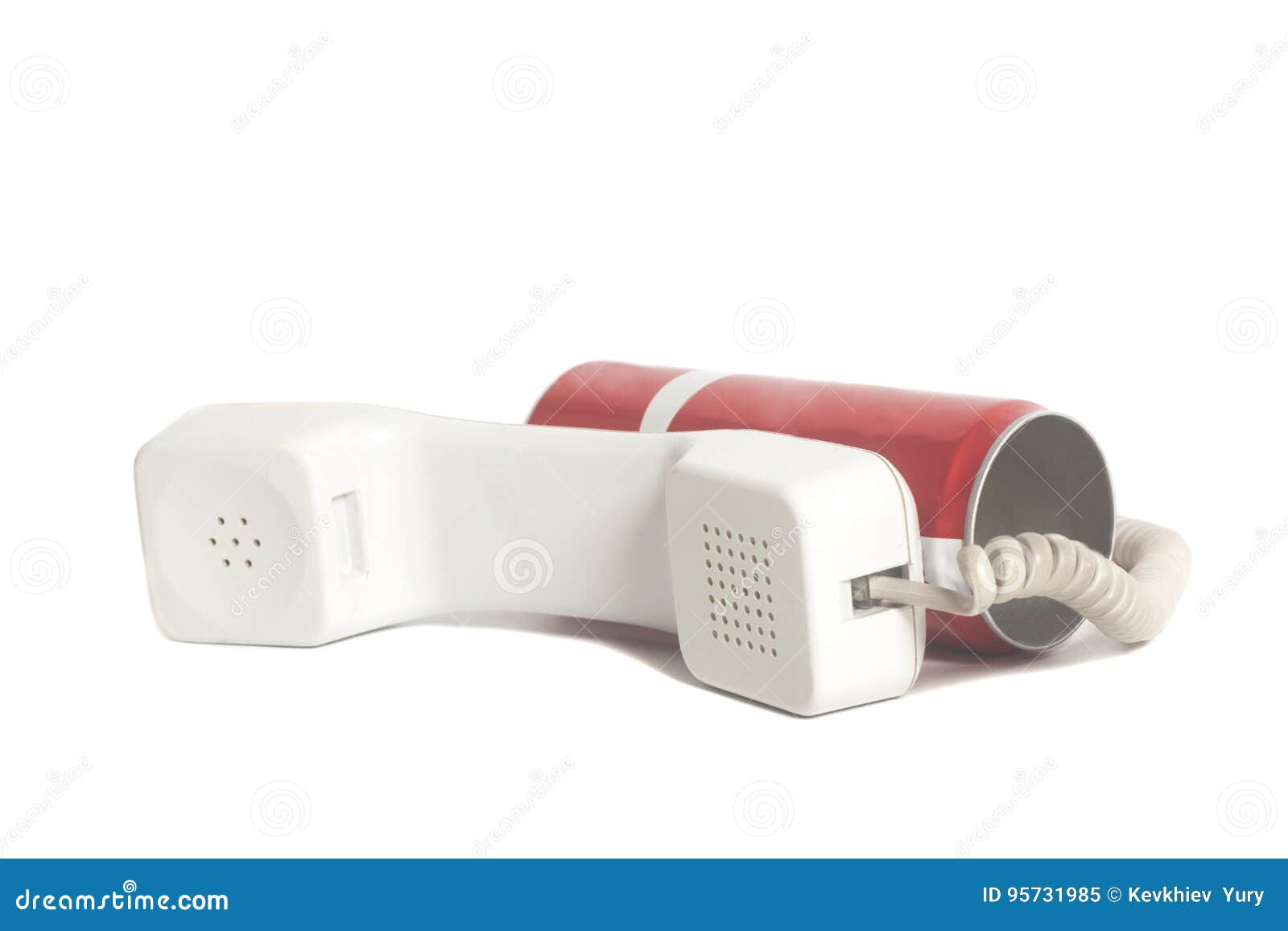 Tin can phone with handset stock image. Image of play - 95731985