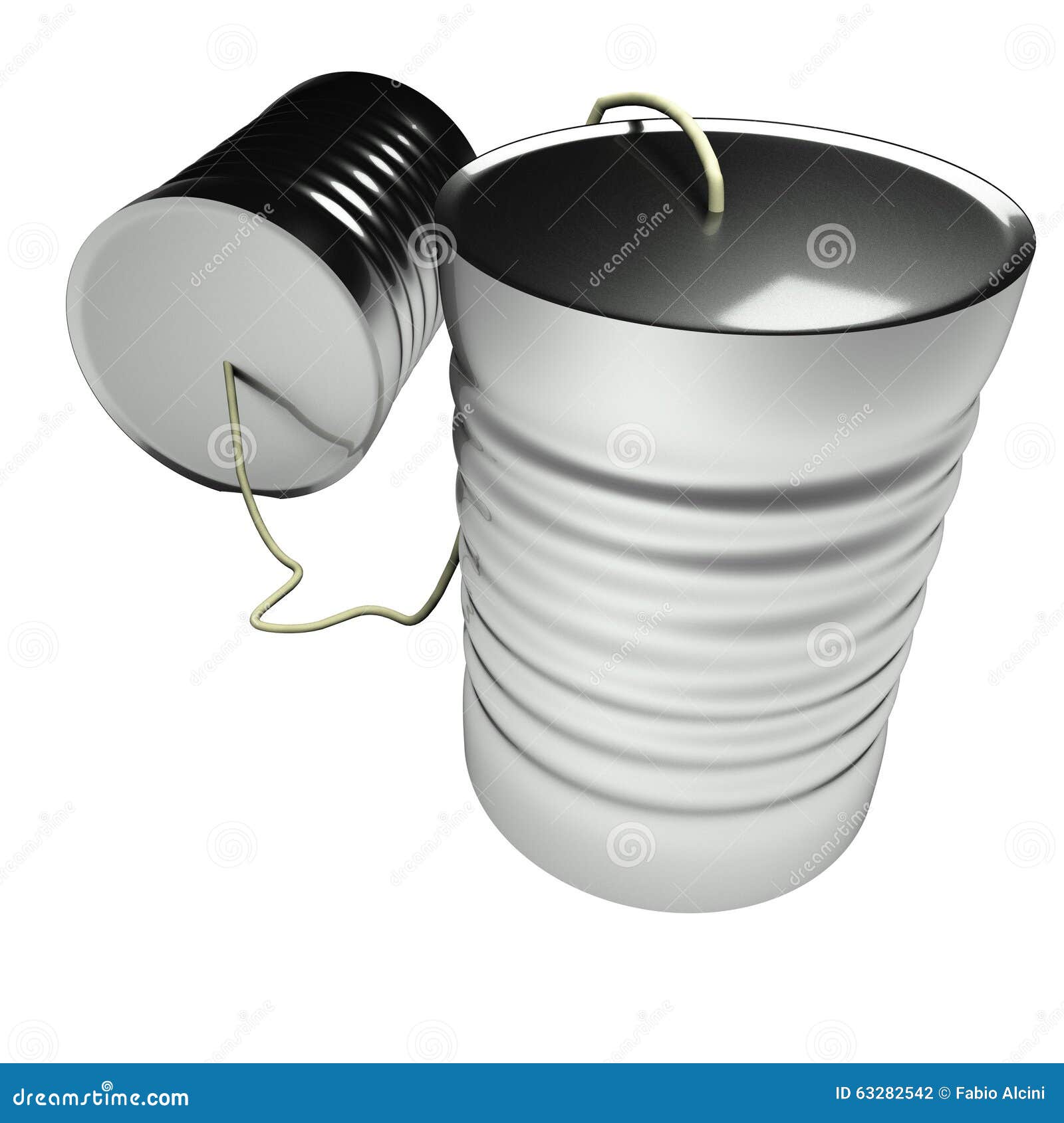 Tin can phone stock illustration. Illustration of attached - 63282542