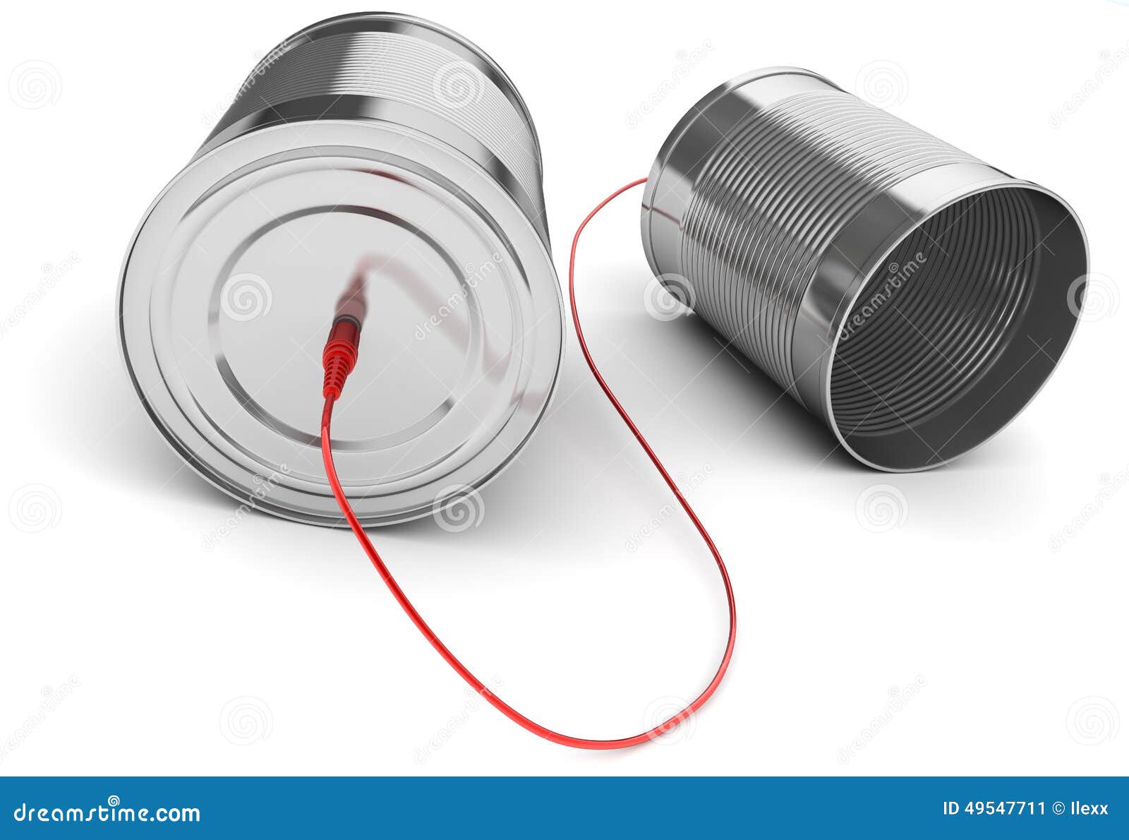 Tin Can Phone with Red Cable Stock Illustration - Illustration of ...