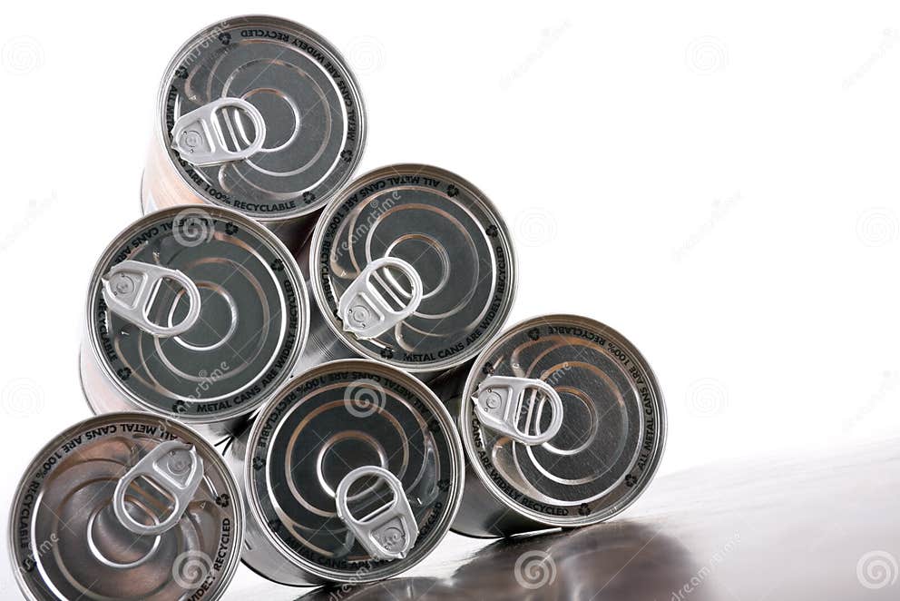 Tin can pyramid stock image. Image of preserved, recycling - 7337281