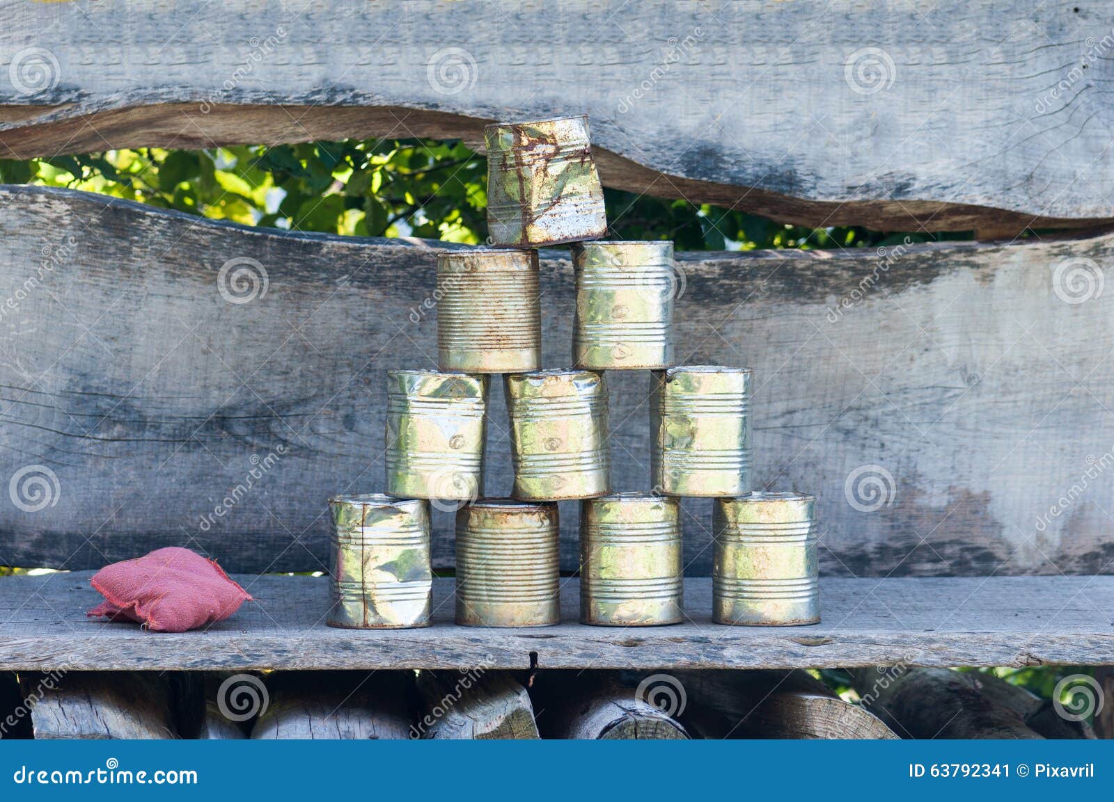 Tin Can Pyramid Game -at a Fair Stock Image - Image of pyramid, game ...