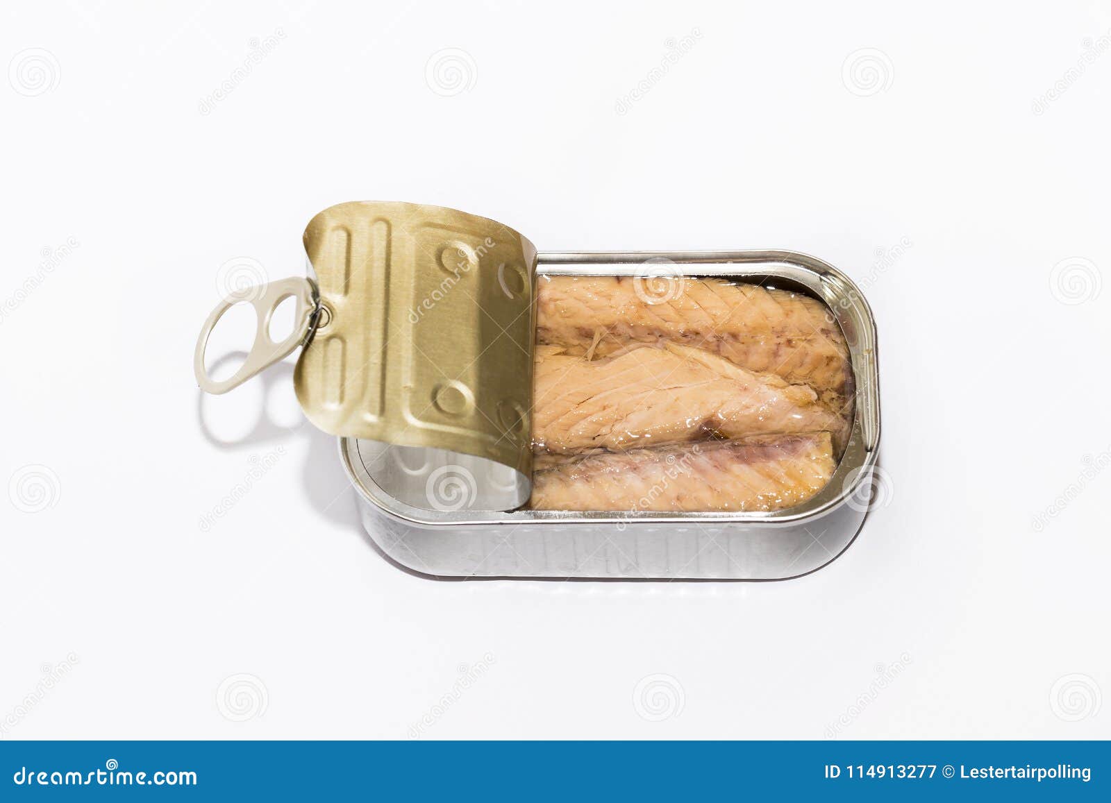 Tin can with seafood stock image. Image of goods, metal - 114913277