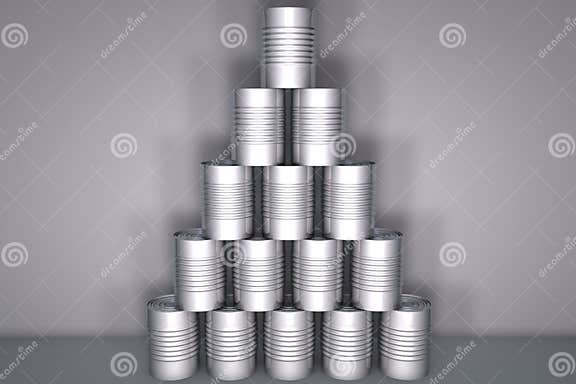 Tin can stack stock illustration. Illustration of shape - 14169237
