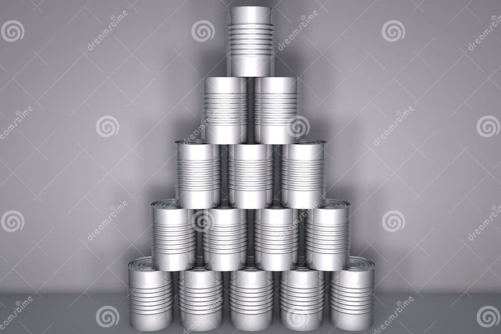 Tin can stack stock illustration. Illustration of shape - 14169237