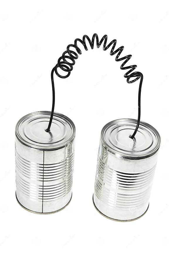 Tin Can Telephone stock photo. Image of telephone, speaker - 20062524