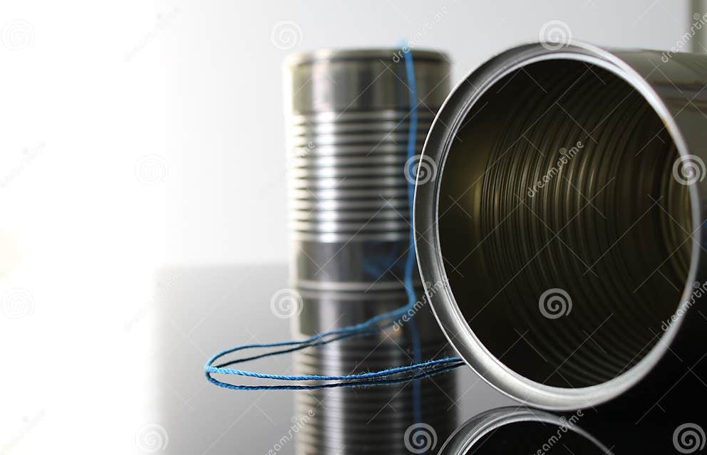 Tin Can Telephone stock photo. Image of cans, ridges - 21978258
