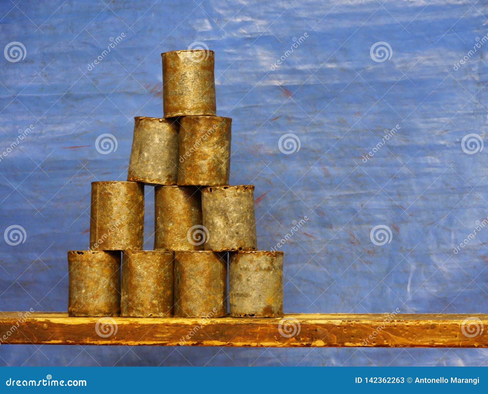 Tin Can Toss Carnival Vintage Game Stock Image - Image of competition ...