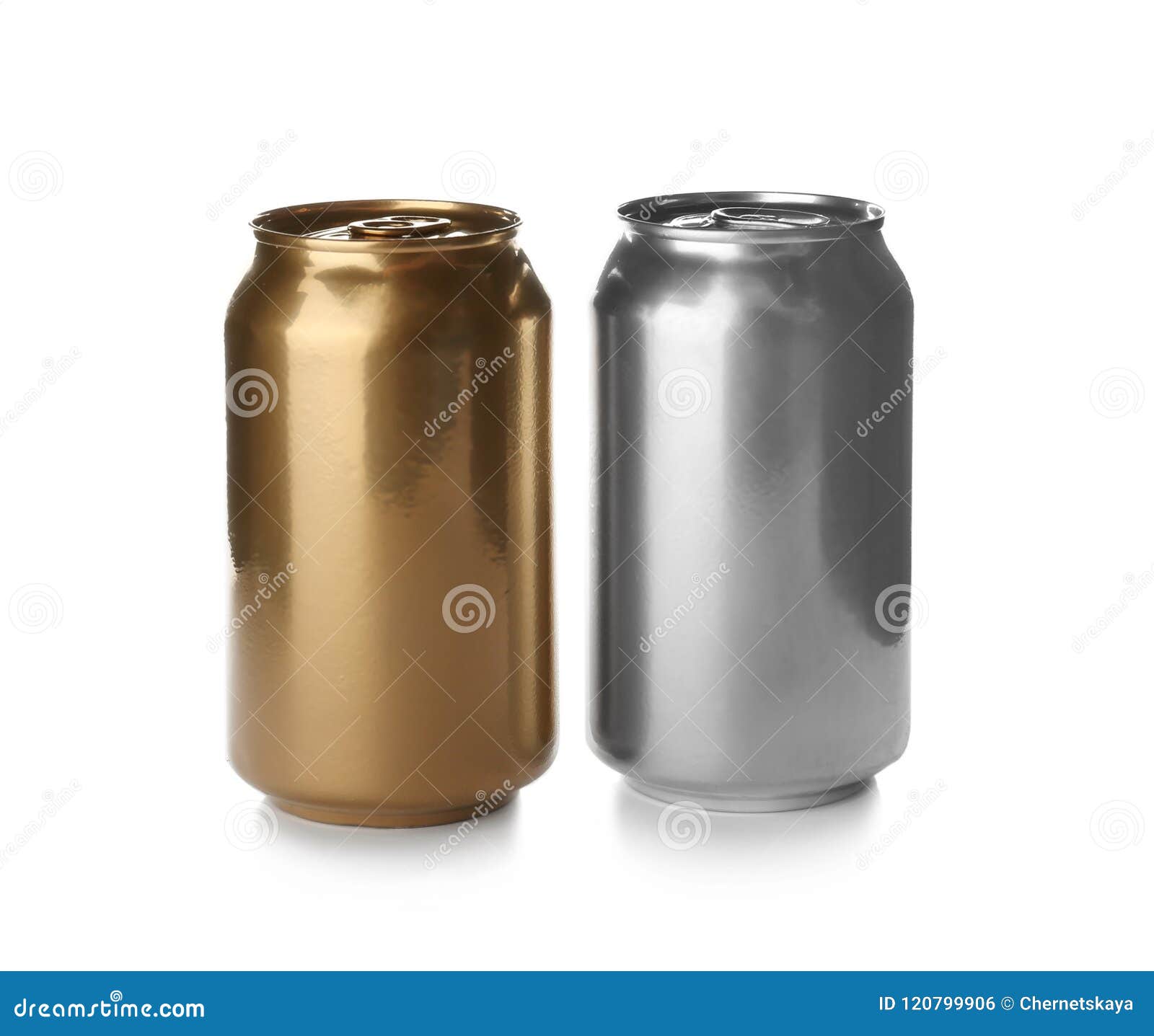 Tin cans with beverages stock photo. Image of copy, container - 120799906