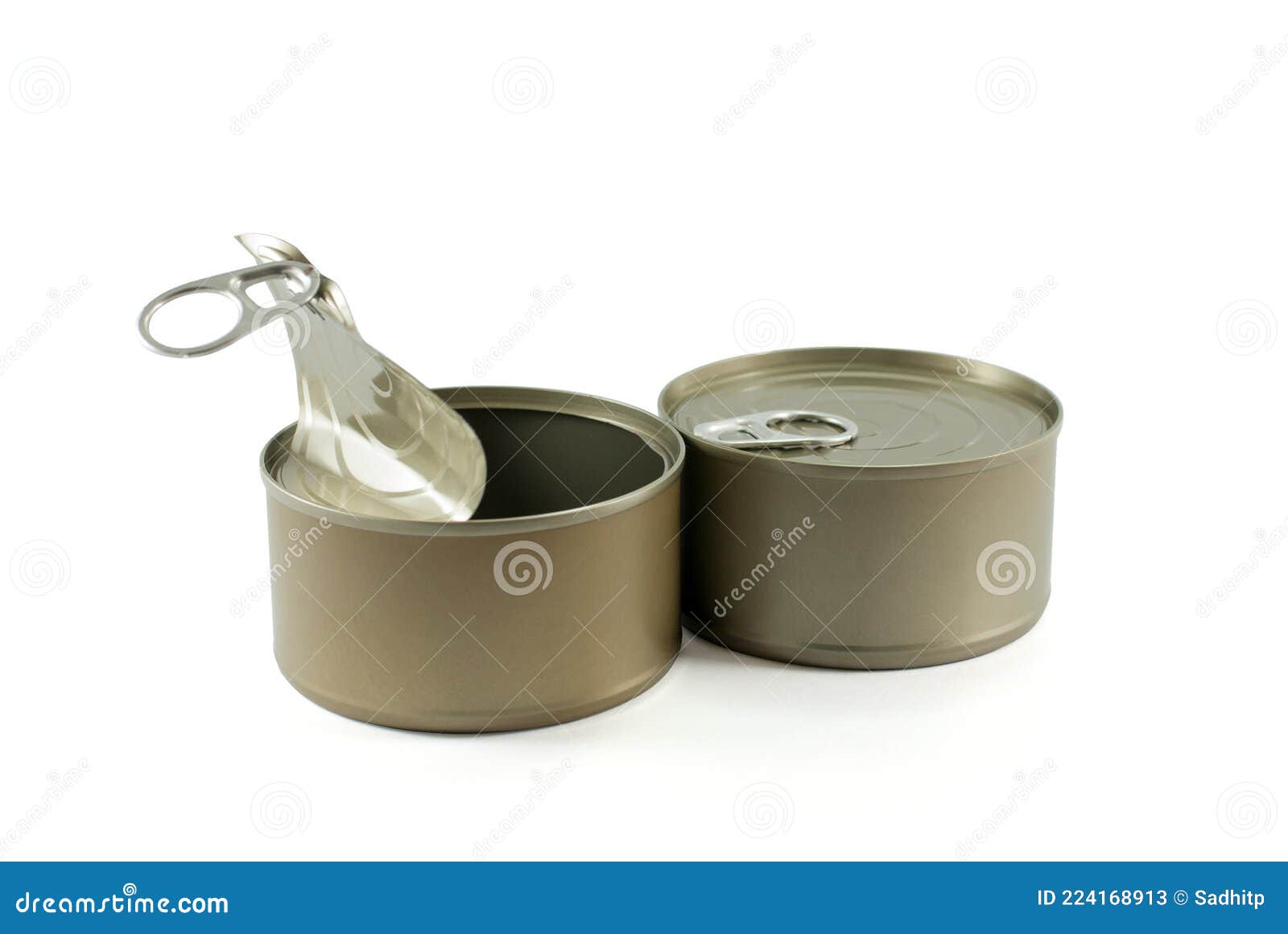 Tin Cans Opened and Closed on the White Background with Clipping Path ...