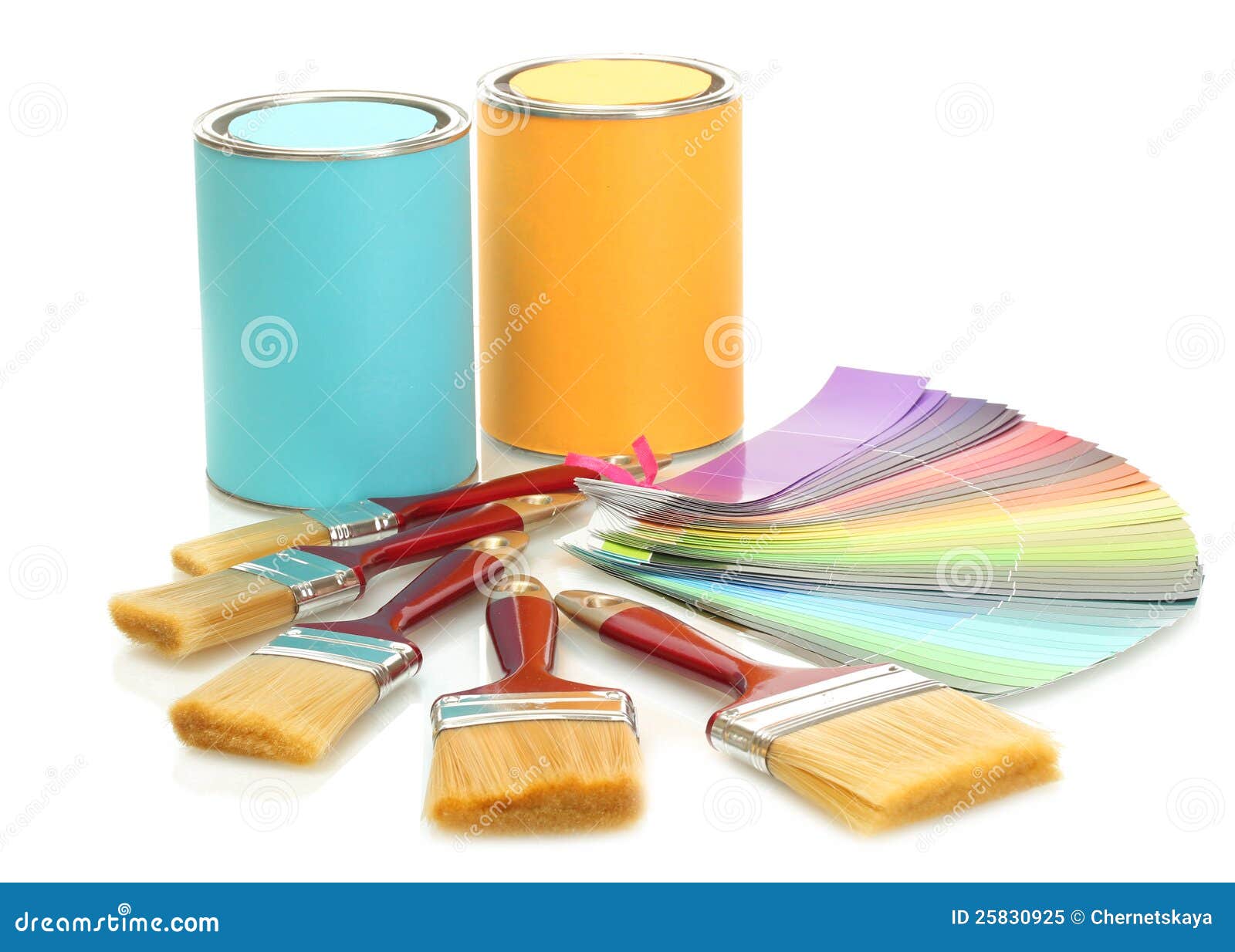 Tin cans with paint stock image. Image of color, craft - 25830925
