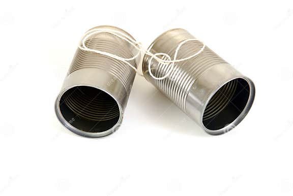 Tin cans on a string stock image. Image of cans, communications - 16604019