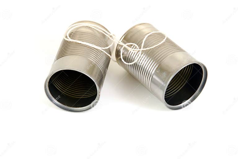 Tin cans on a string stock image. Image of cans, communications - 16604019