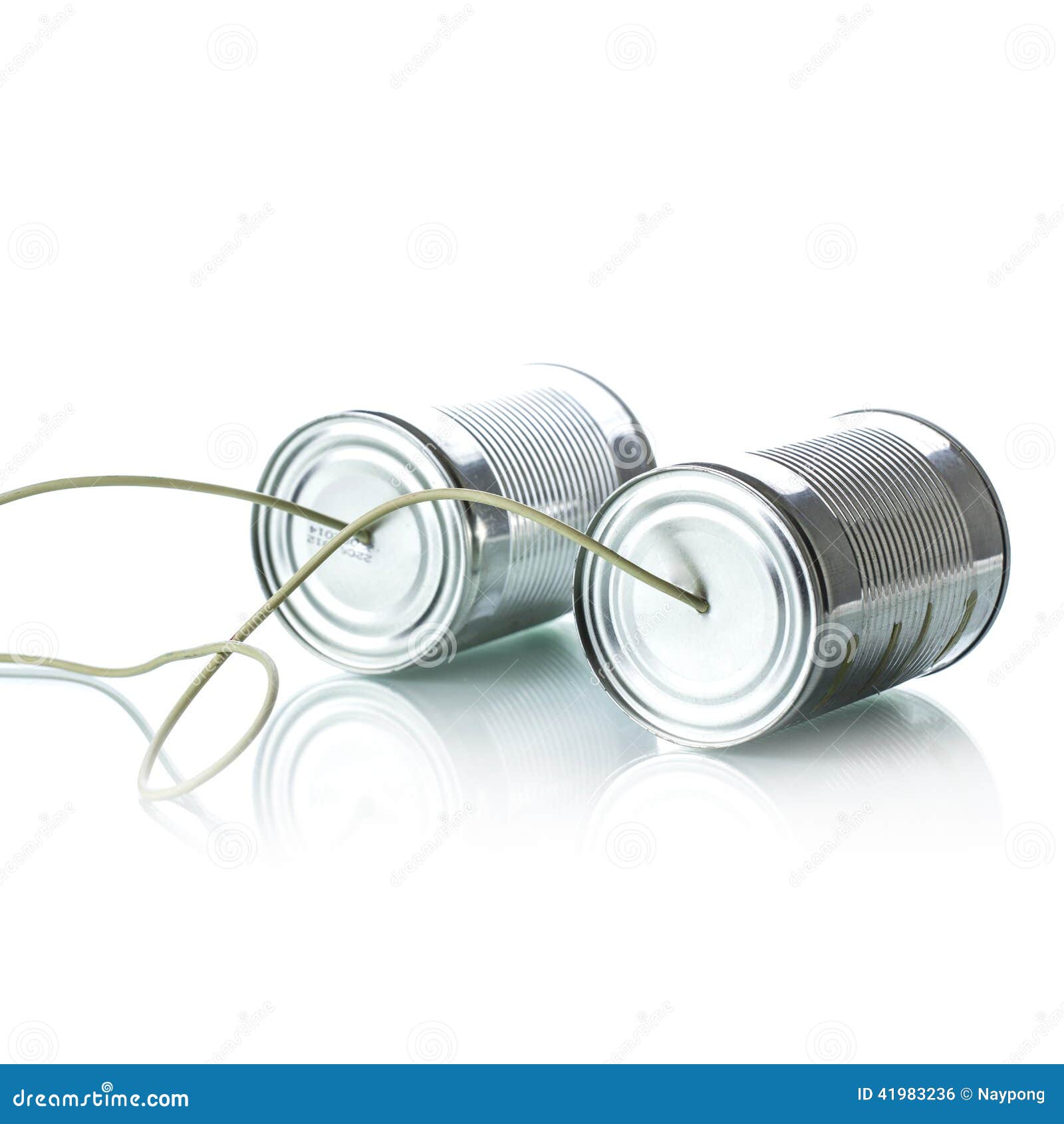 Tin cans telephone stock photo. Image of childhood, listen - 41983236