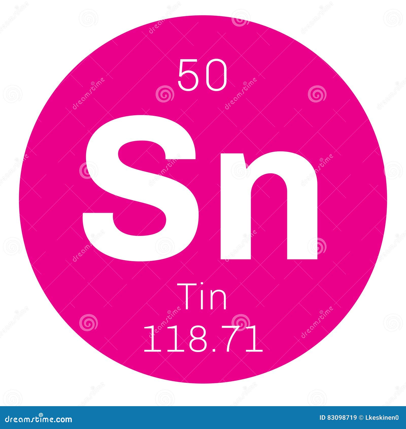Tin chemical element stock vector. Illustration of periods - 83098719