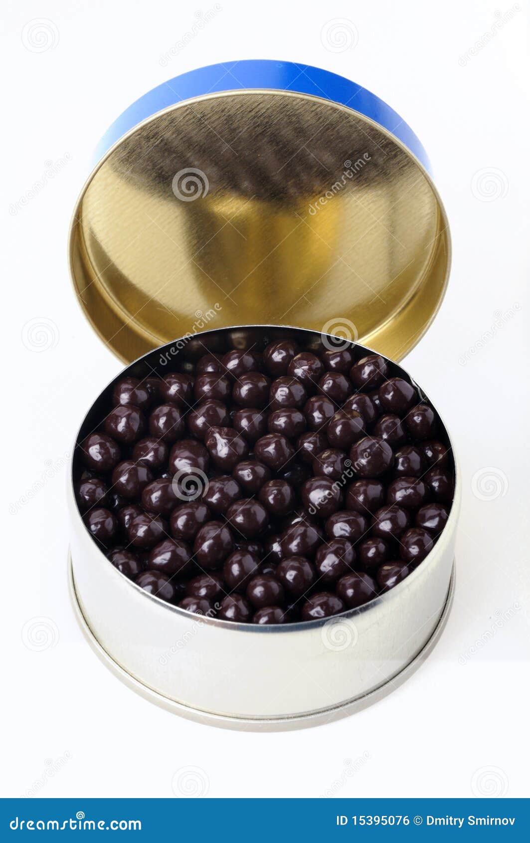 Tin with chocolate caviar stock photo. Image of macro - 15395076
