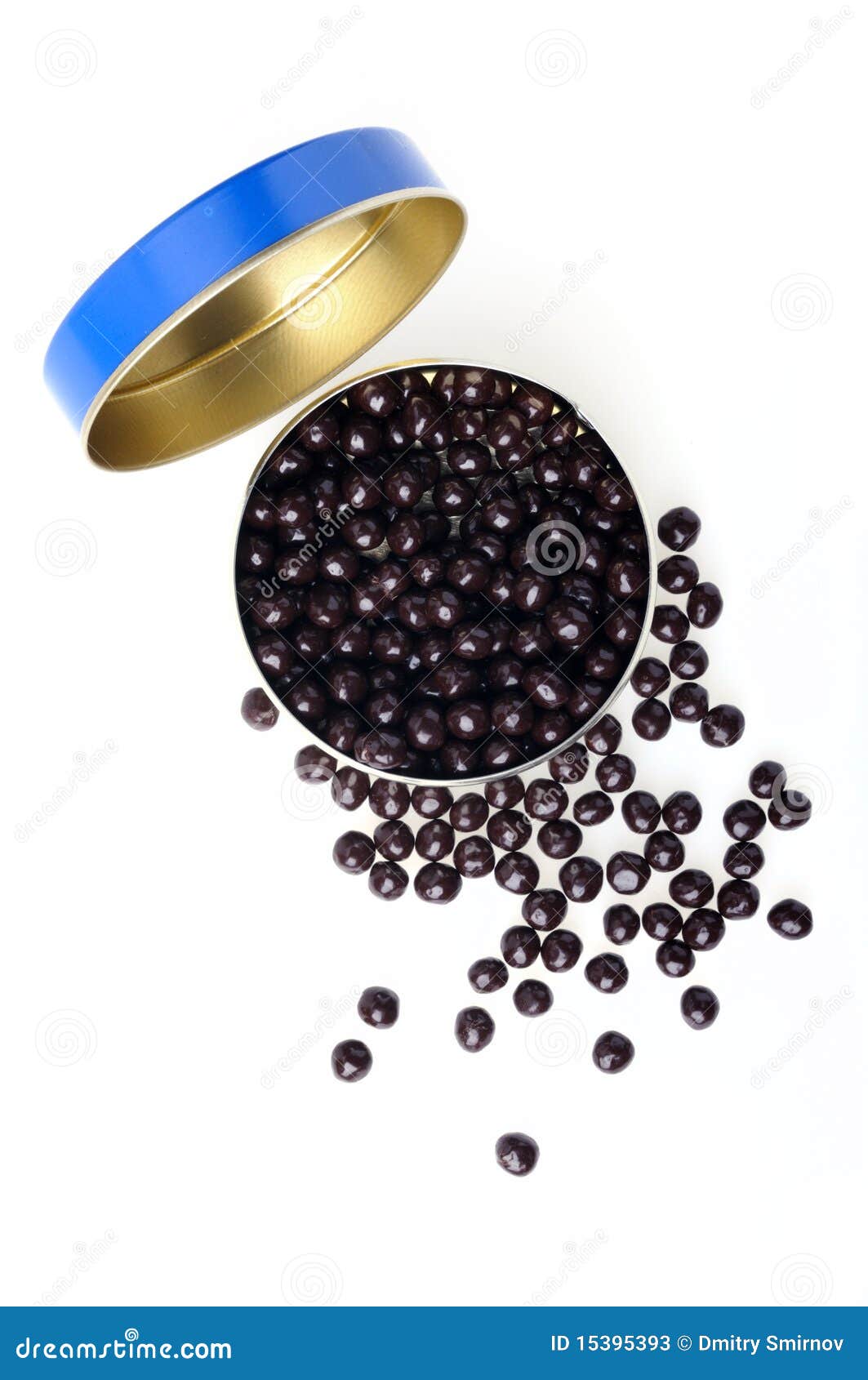 Tin with chocolate caviar stock image. Image of wealth - 15395393