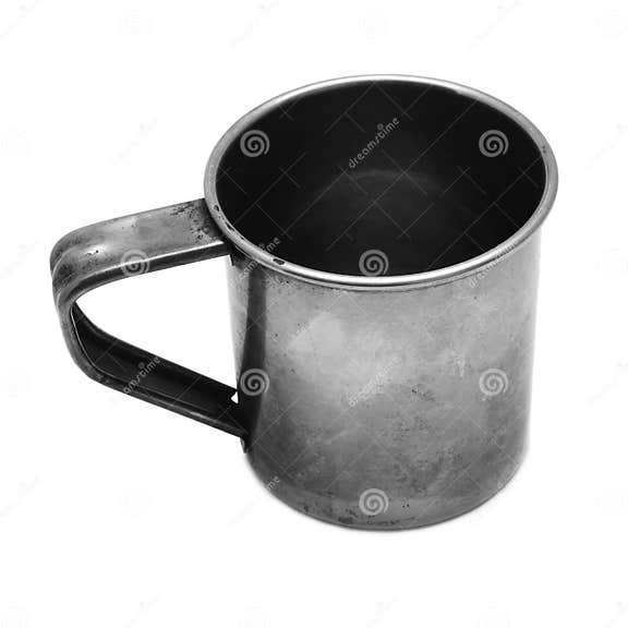 Tin cup stock image. Image of steel, drink, isolated - 16749125