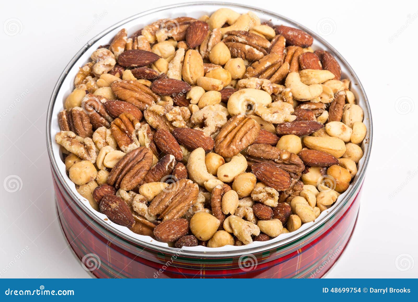 Tin of Deluxe Mixed Nuts stock photo. Image of nature - 48699754