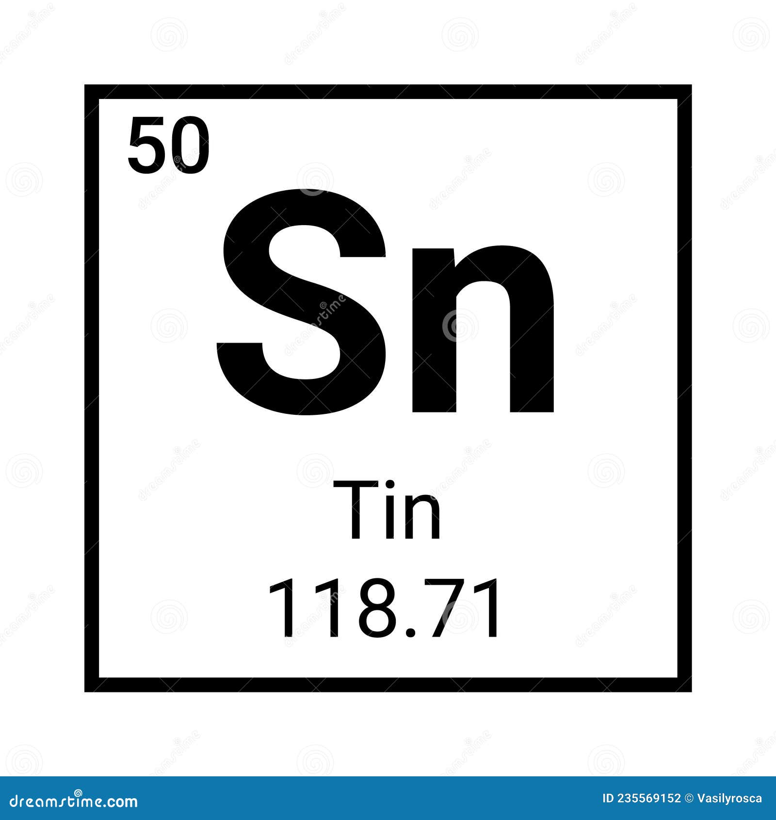 Tin Element Chemical Melting Science Table Mendeleev Vector Chemistry ...