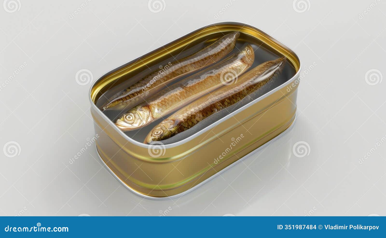 A Tin of Fish Sitting on a Table. Suitable for Food and Cooking ...