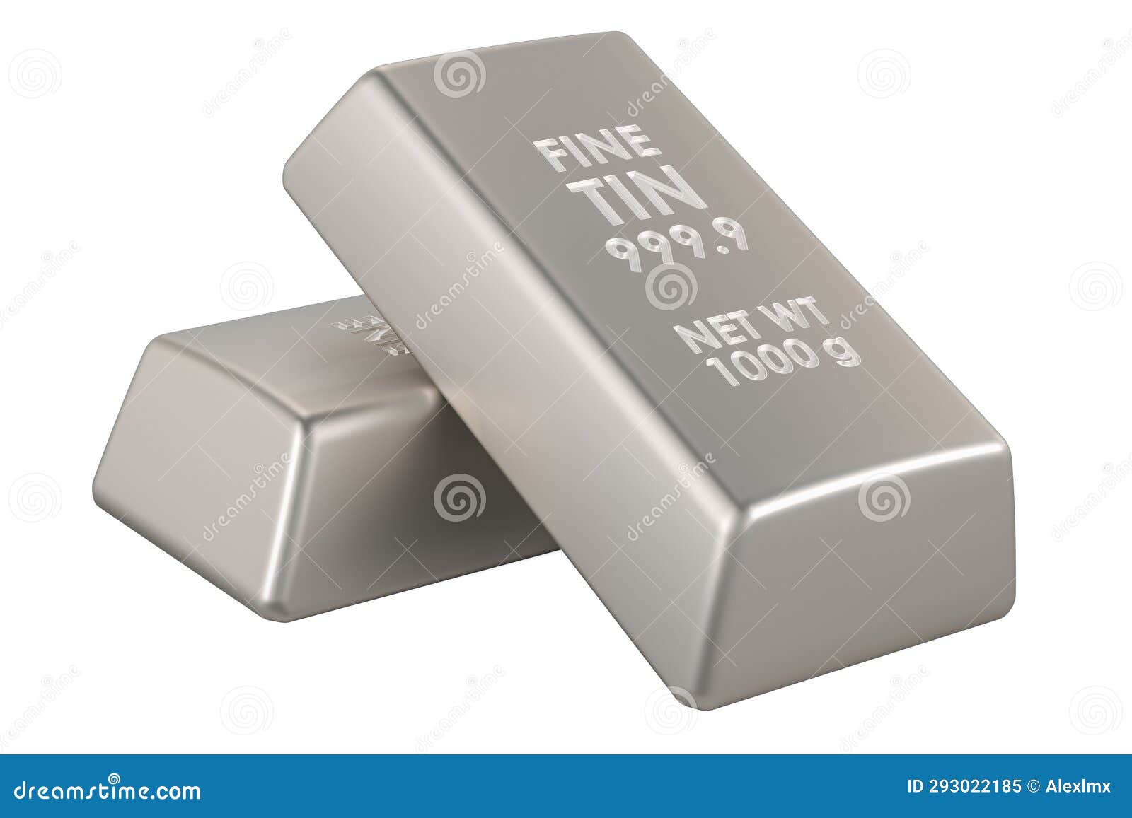 Tin Ingots, Tin Bars. 3D Rendering Stock Illustration - Illustration of ...
