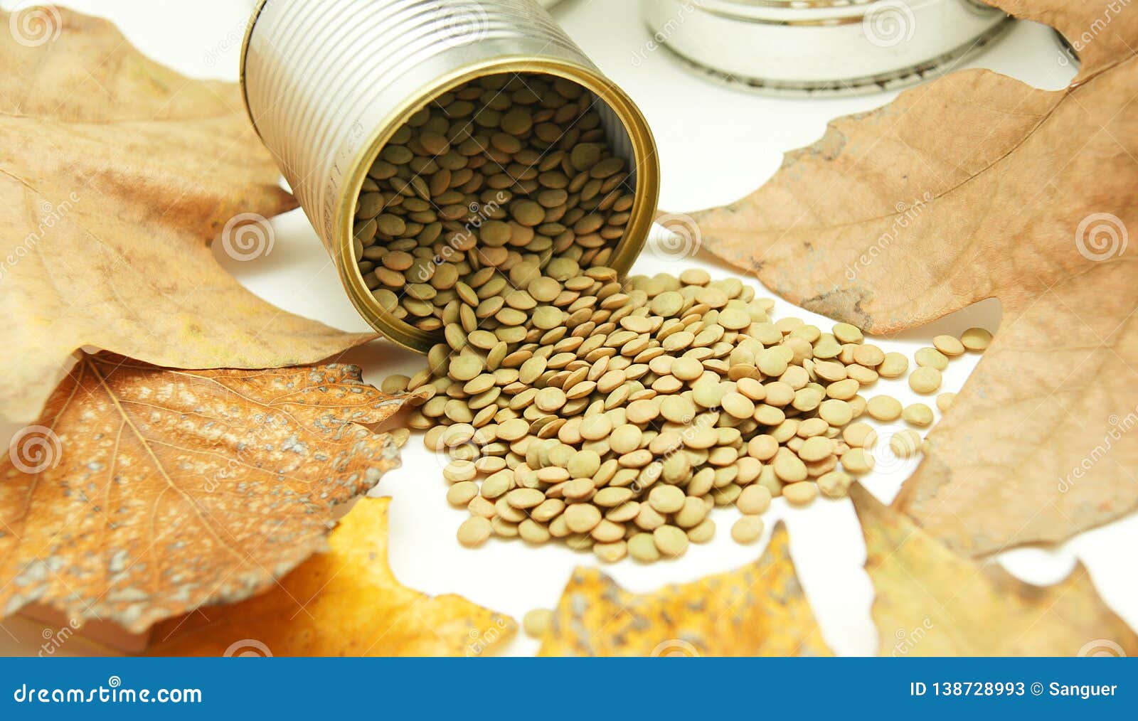 Tin with lentils stock image. Image of lentil, cans - 138728993