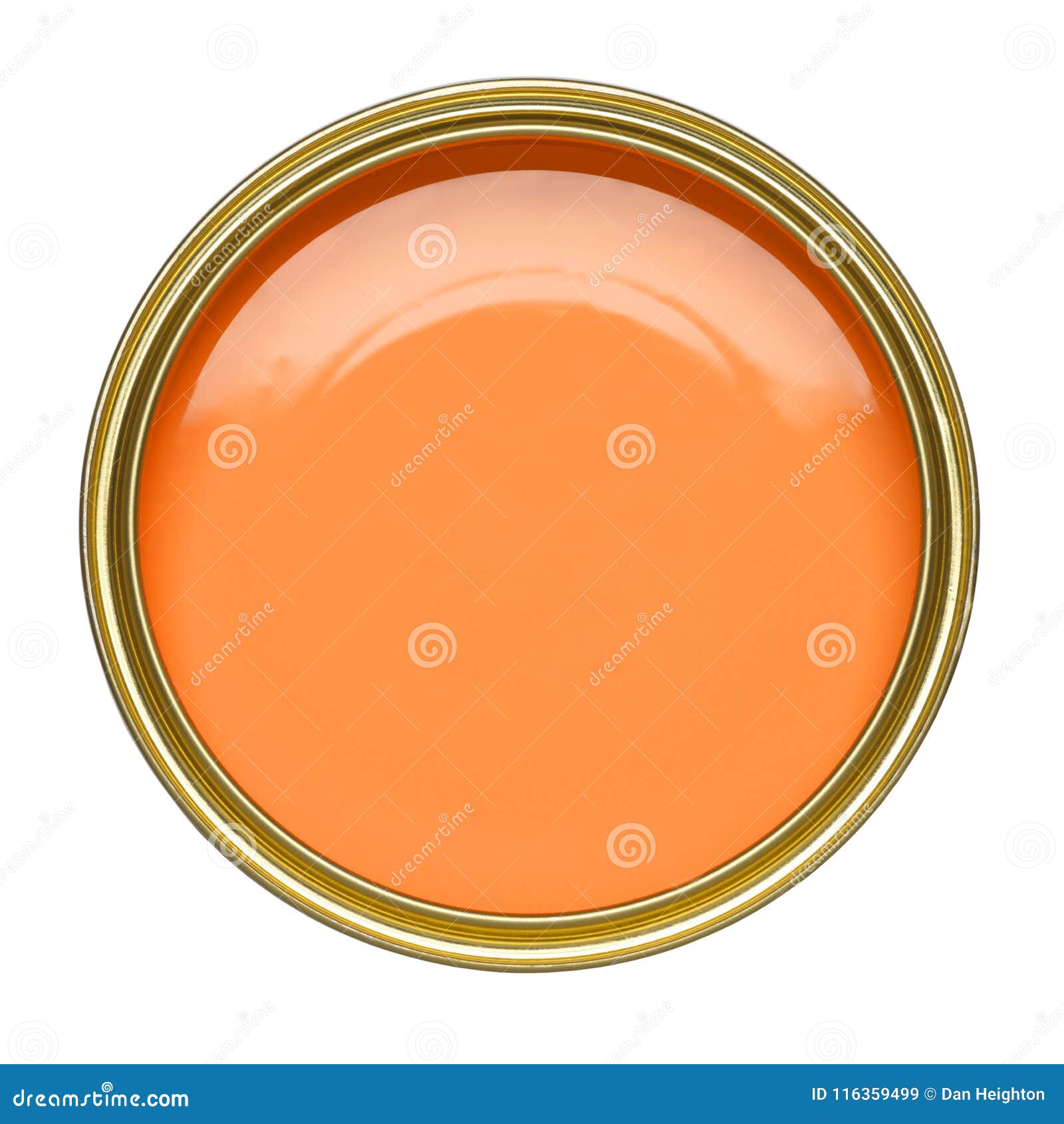 TIN of ORANGE PAINT on WHITE BACKGROUND Stock Image - Image of glossy ...